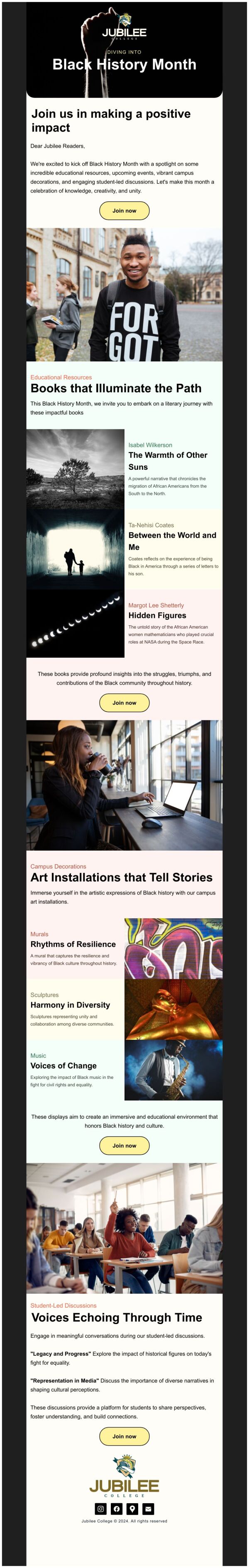 Newsletter Email Template 'Educational Resources' for Black History ...