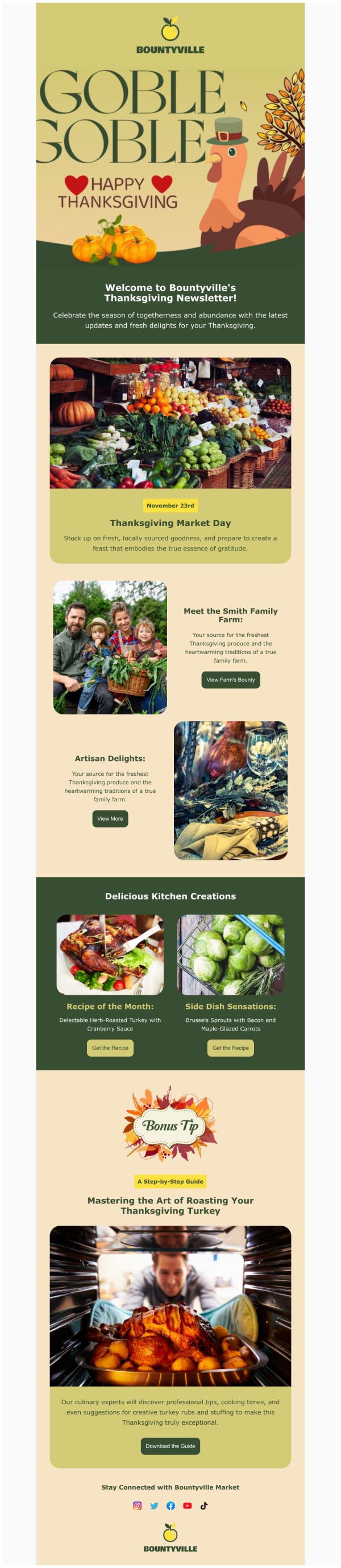 Newsletter Email Template 'Fresh Delights' for Thanksgiving | PosterMyWall