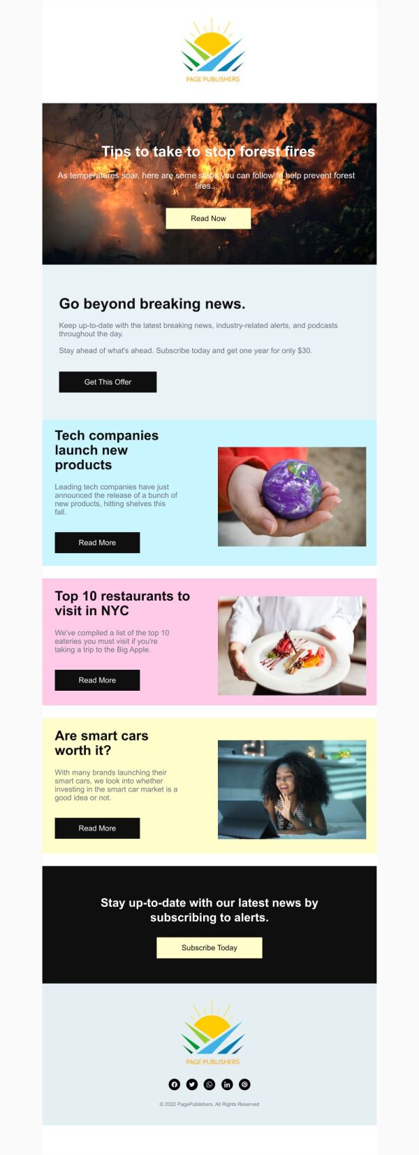 Newsletter Email Template 'Go Beyond Breaking News' for Publication ...