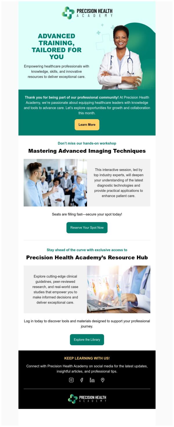 Newsletter Email Template 'Health Academy' for Healthcare | PosterMyWall