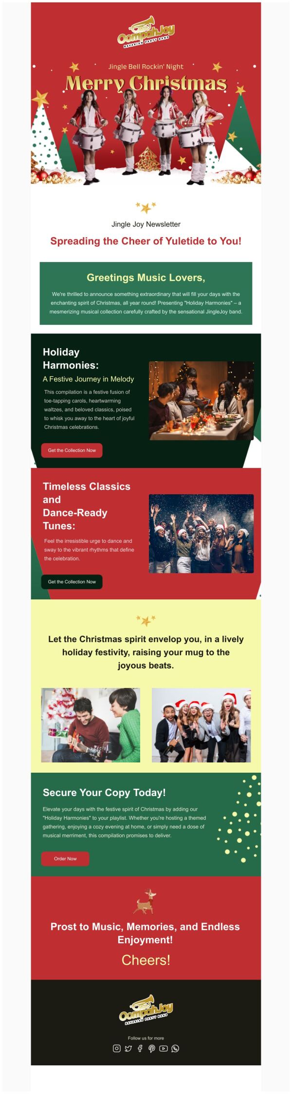 Newsletter Email Template 'Holiday Tunes' for Christmas | PosterMyWall
