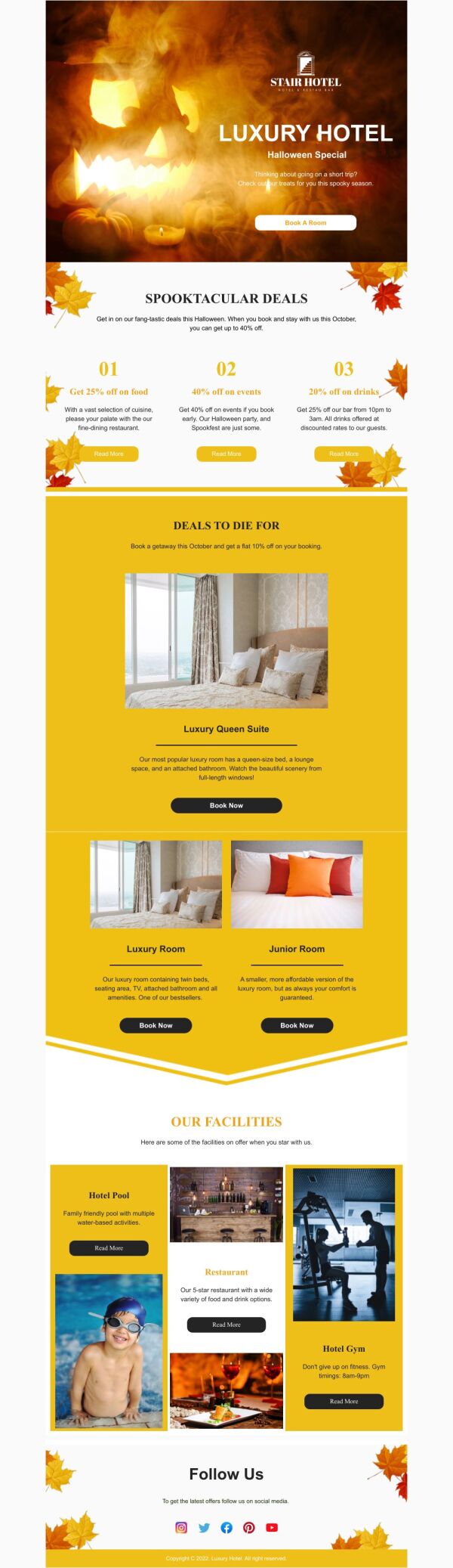 Newsletter Email Template 'Hotel Guest Exclusives' for Halloween ...