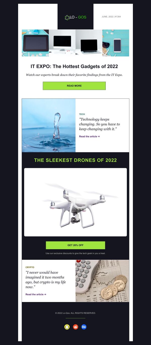 Newsletter Email Template &#039;Hottest Gadgets&#039; for Tech | PosterMyWall