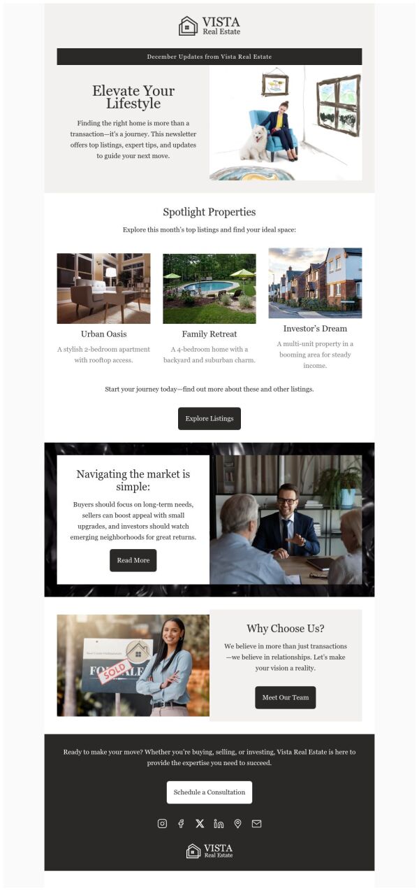 Newsletter Email Template 'Improved Lifestyle' for Real Estate | PosterMyWall