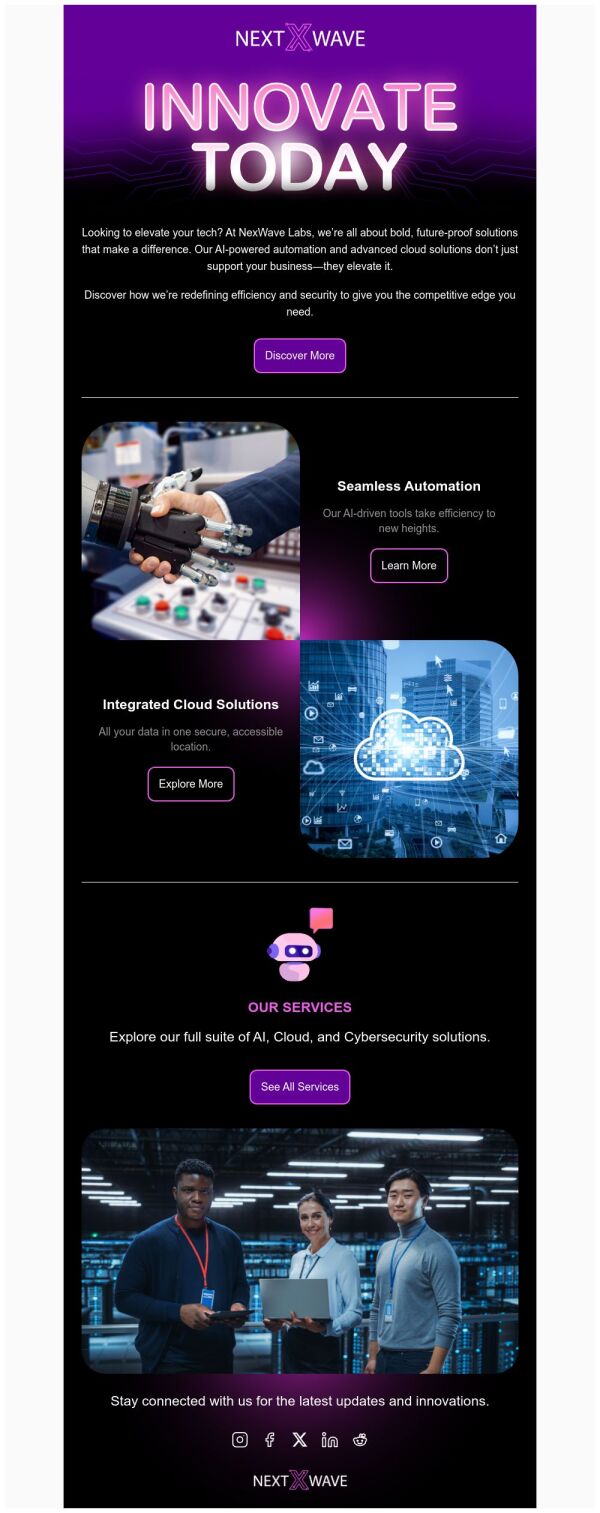 Newsletter Email Template 'Innovate Today' for Technology | PosterMyWall