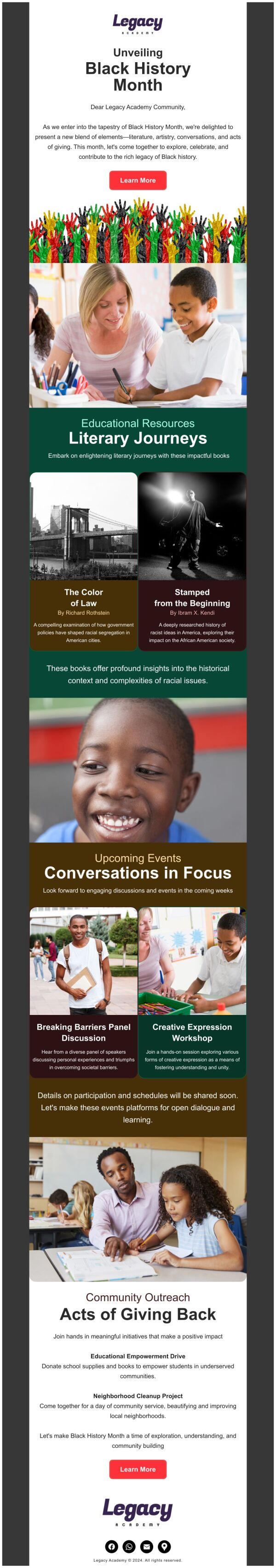 Newsletter Email Template 'Literary Journeys' for Black History Month ...