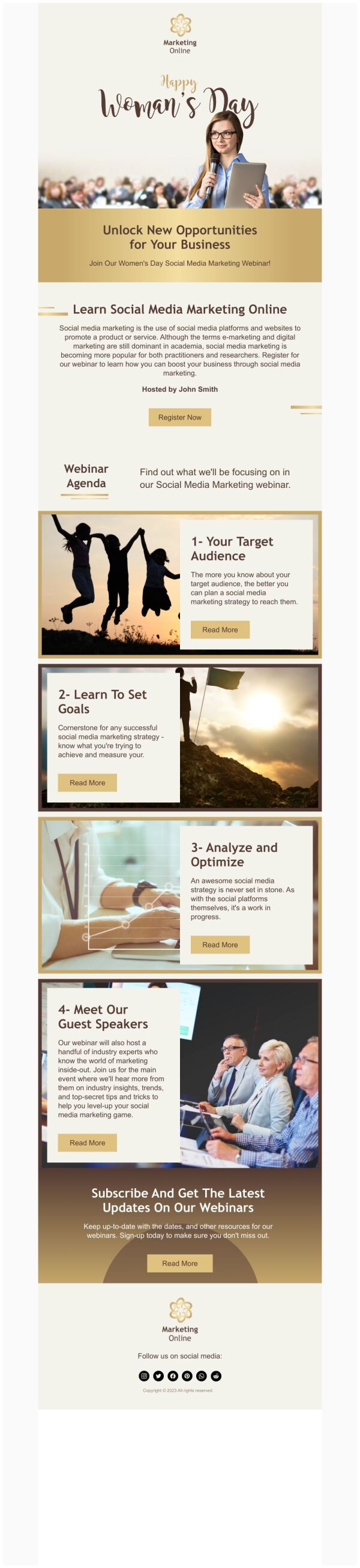 Newsletter Email Template 'Marketing Webinar' for Women's Day ...
