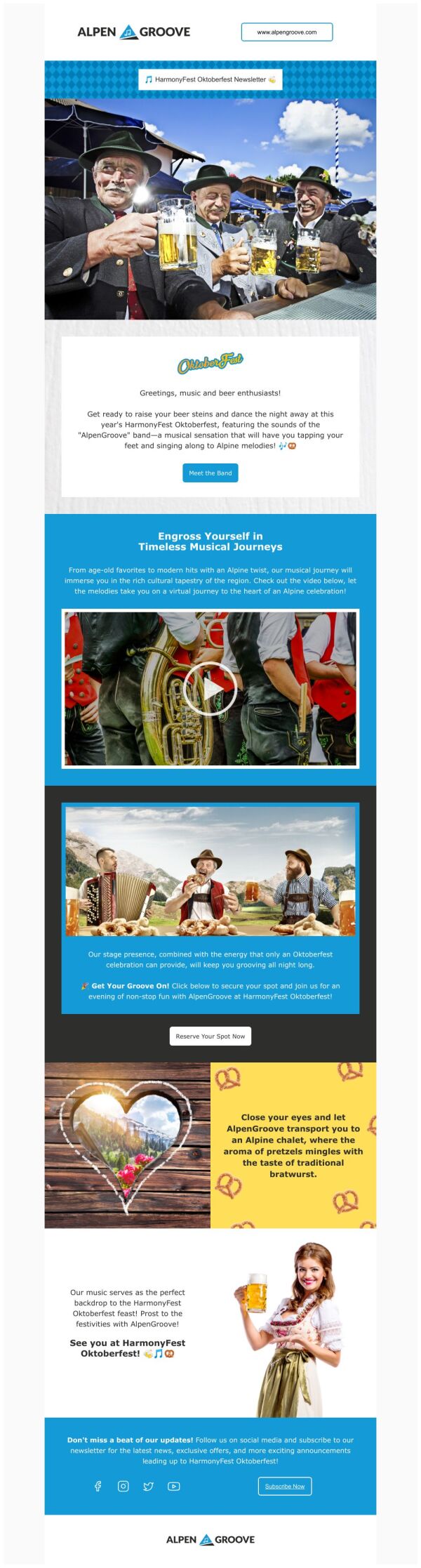 Newsletter Email Template 'Musical Journeys' for Oktoberfest | PosterMyWall