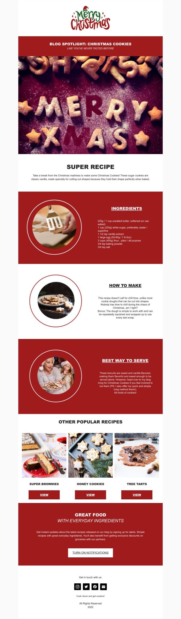 Newsletter Email Template 'Perfectly Baked Cookies' for Christmas ...