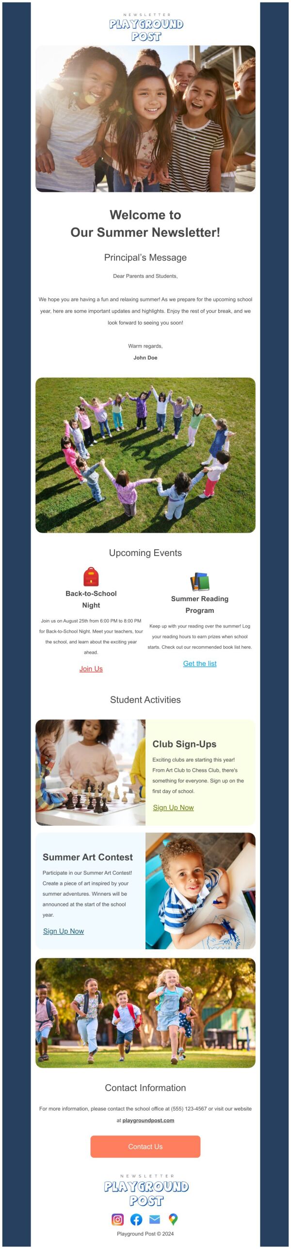 Newsletter Email Template 'Playground Post' for Educational | PosterMyWall