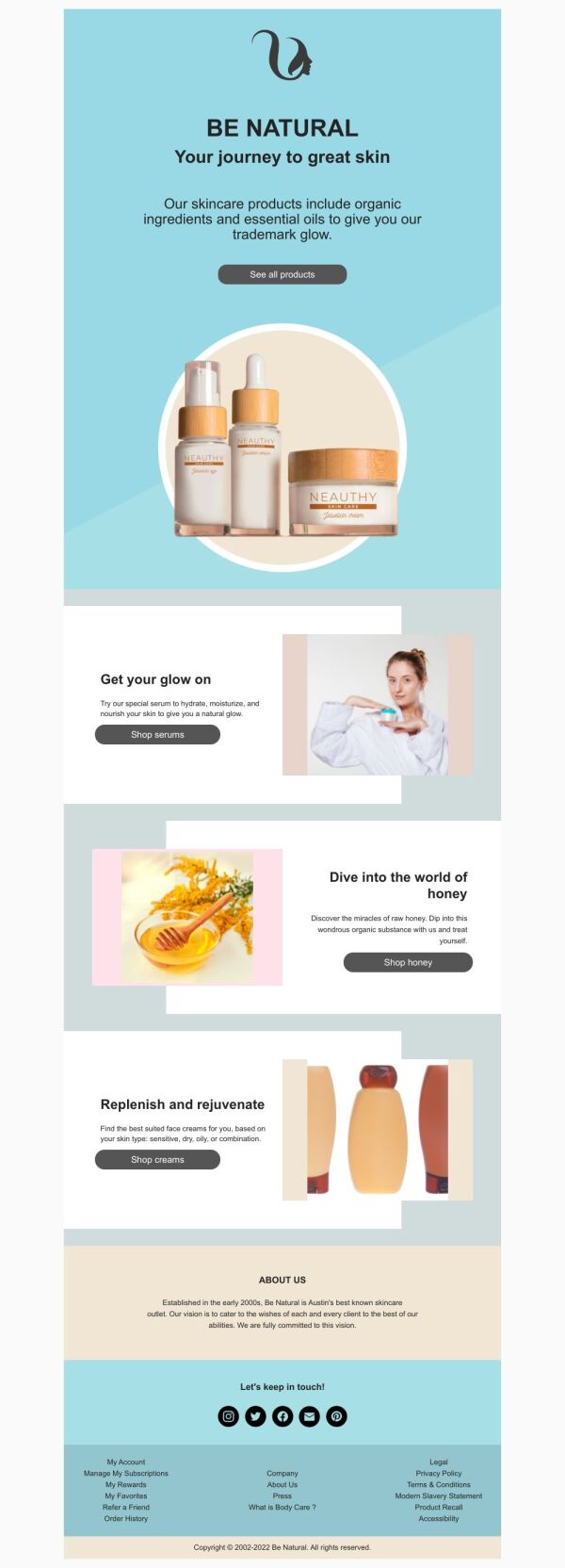 Newsletter Email Template 'Product Line' for Spa | PosterMyWall