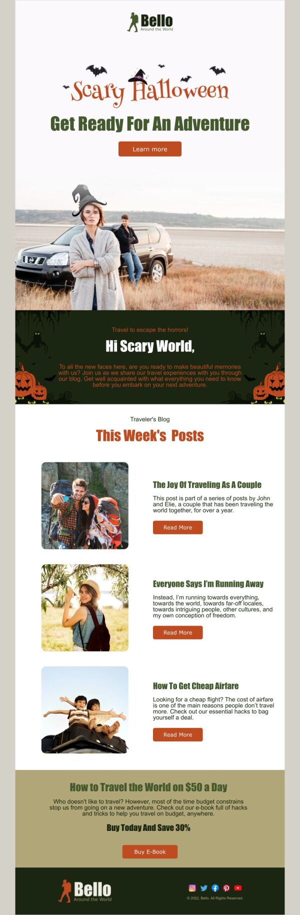 Newsletter Email Template 'Scary World Blog' for Halloween | PosterMyWall