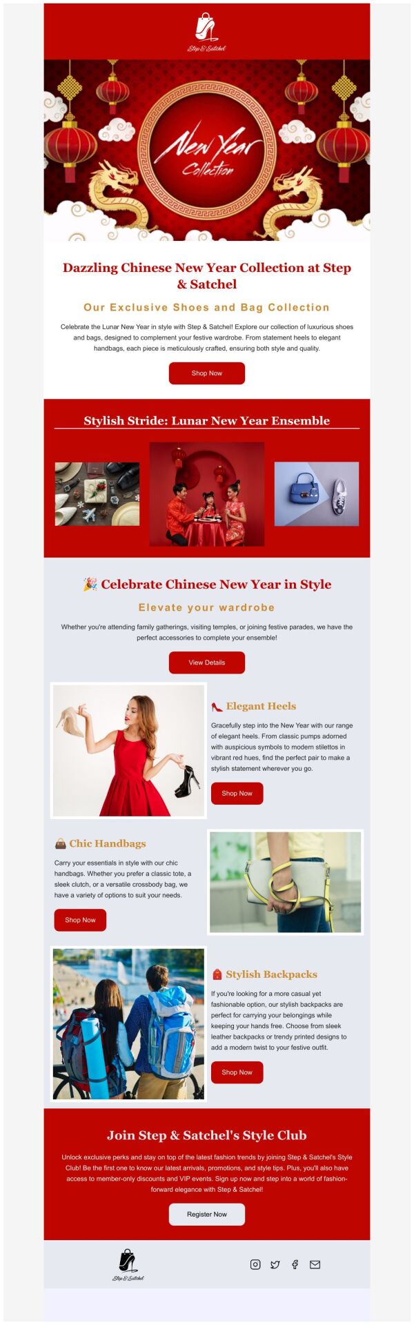 Newsletter Email Template 'Shoes and Bags' for Chinese New Year ...