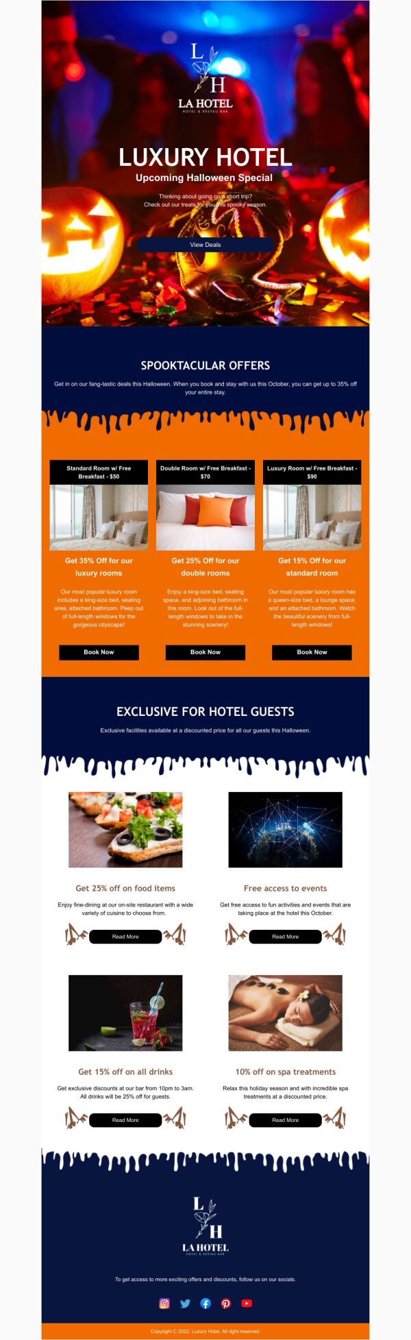 Newsletter Email Template 'Spooktacular Luxury Hotel' for Halloween ...