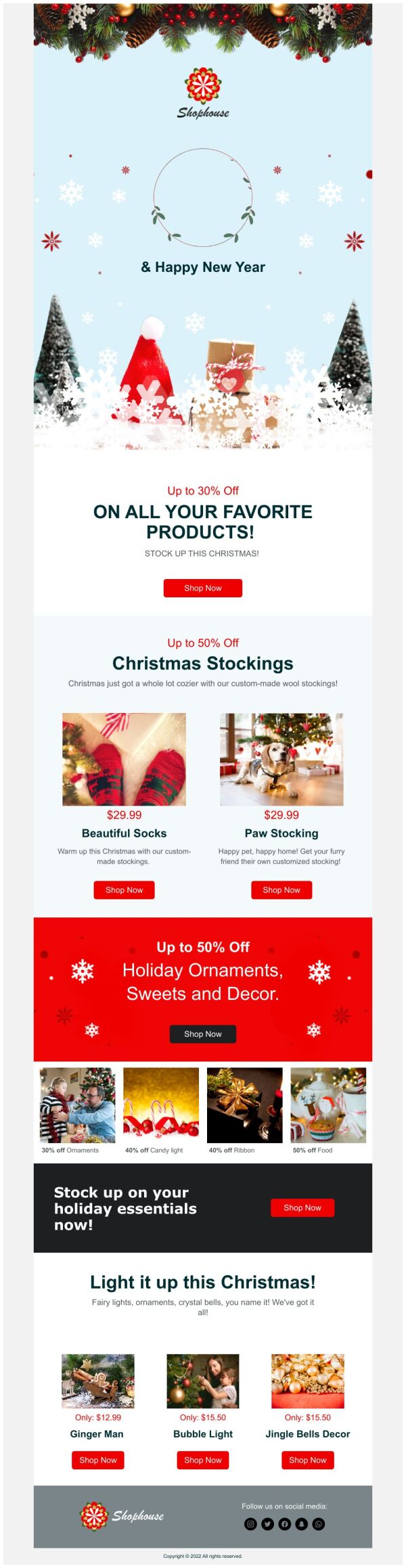 Newsletter Email Template 'Stockings Collection' for Christmas ...