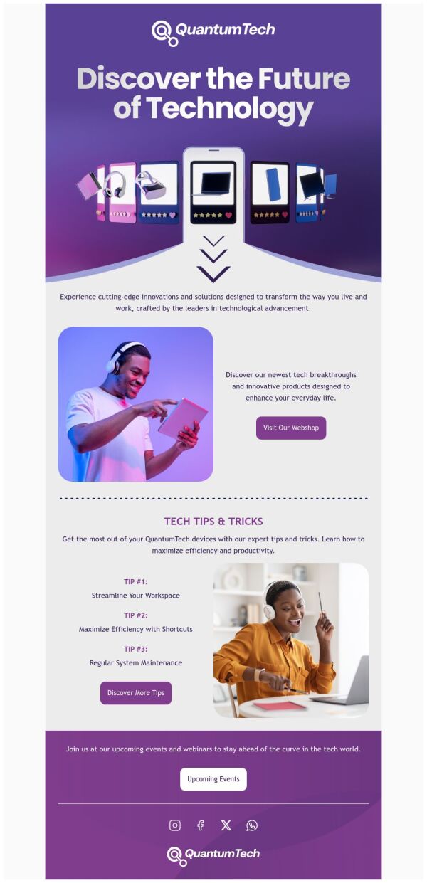 Newsletter Email Template 'Tips and Tricks' for Technology | PosterMyWall