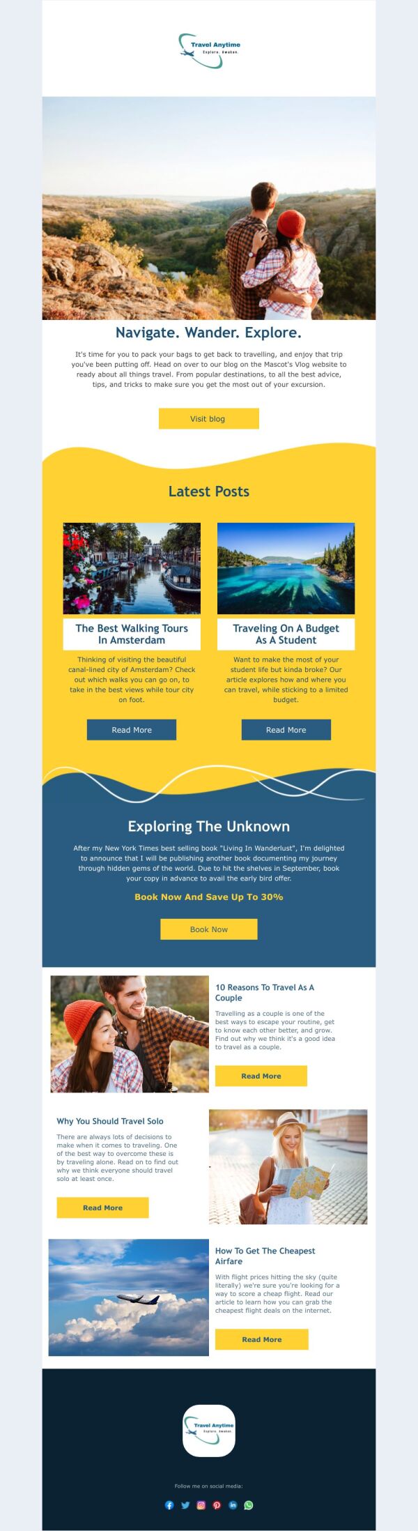 Newsletter Email Template 'Travel Tips and Tricks' for Publications ...