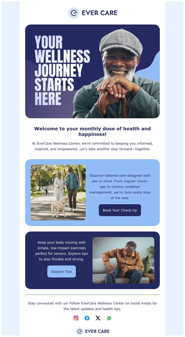 Newsletter Email Template 'Wellness Journey' for Healthcare | PosterMyWall