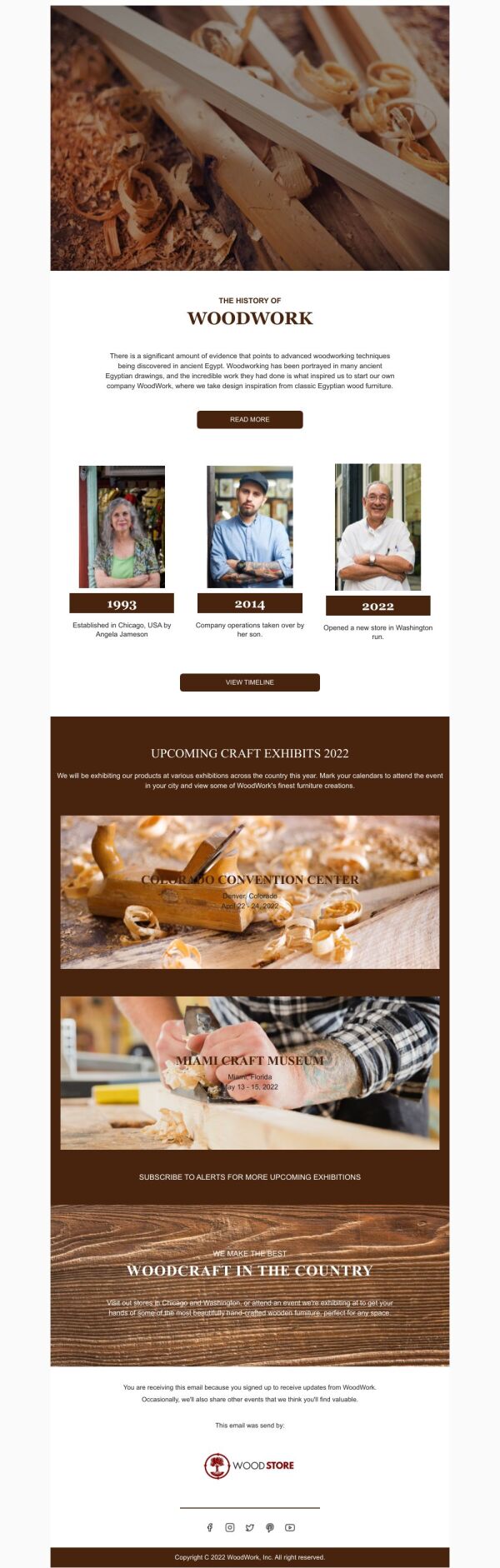 Newsletter Email Template 'Woodwork Craft' for Small Business ...