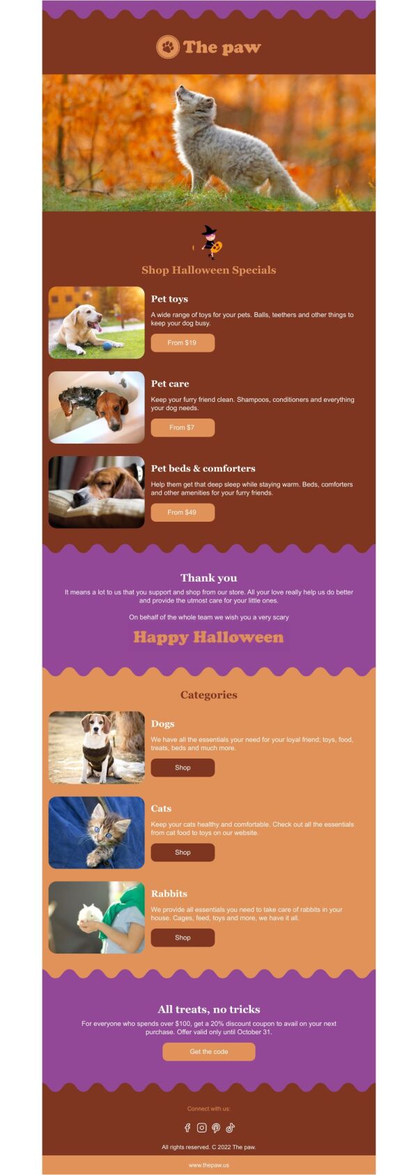 Price List Email Template 'All About Pets' for Halloween | PosterMyWall