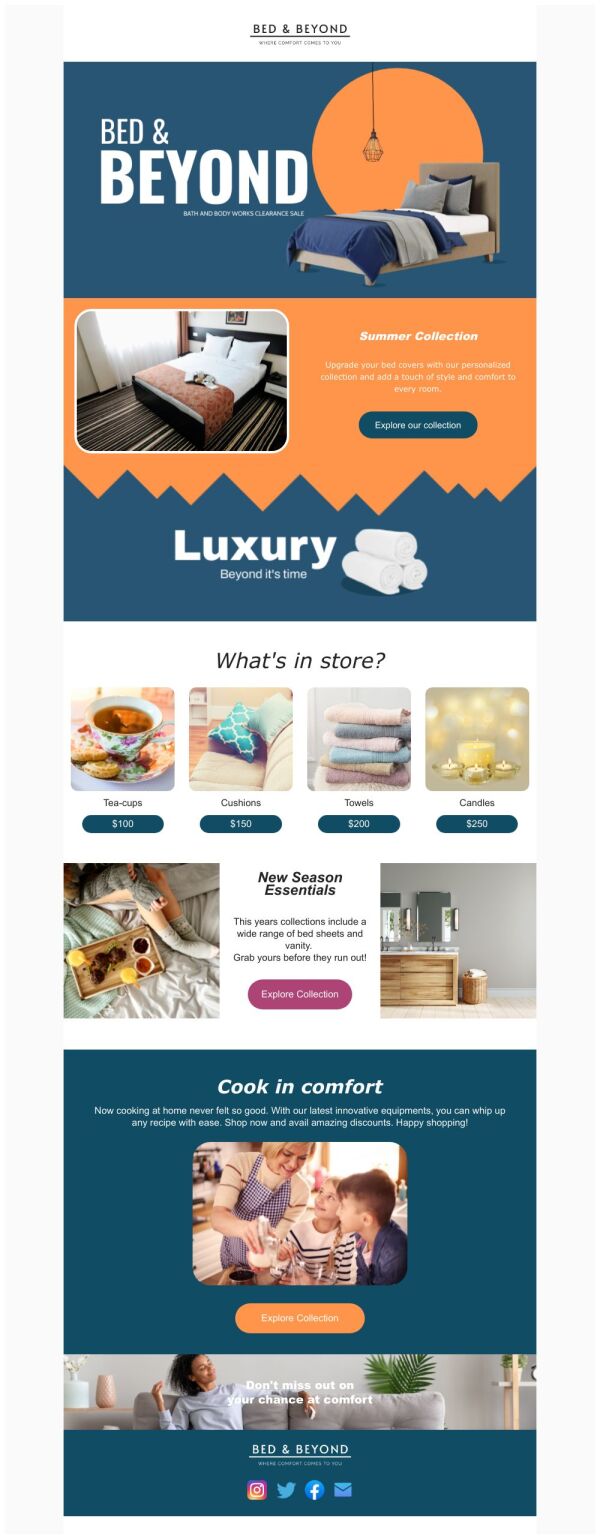 Price List Email Template 'Bedding Collection' for Summer | PosterMyWall