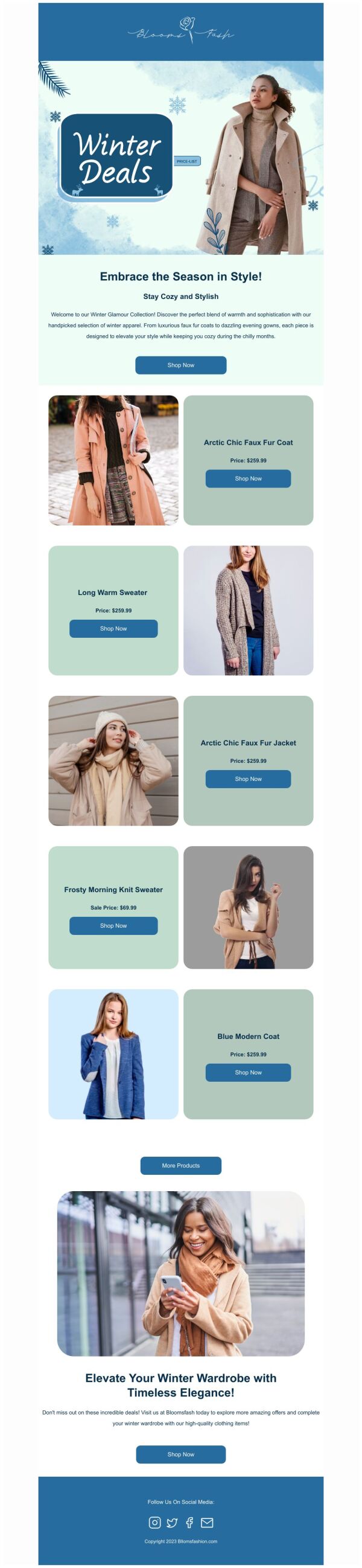 Price List Email Template 'Coats and Scarves' for Winter | PosterMyWall