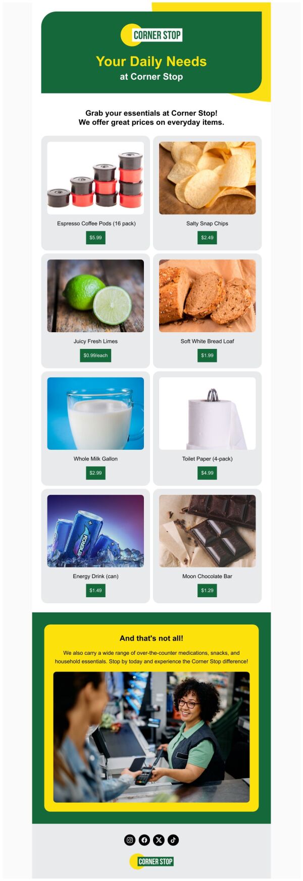 Price List Email Template 'CornerStop' for Retail | PosterMyWall