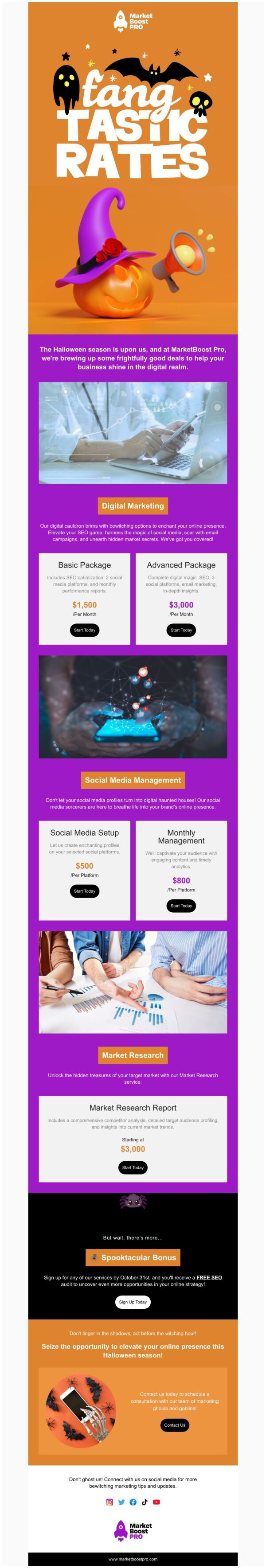 Price List Email Template 'Digital Marketing Services' for Halloween ...