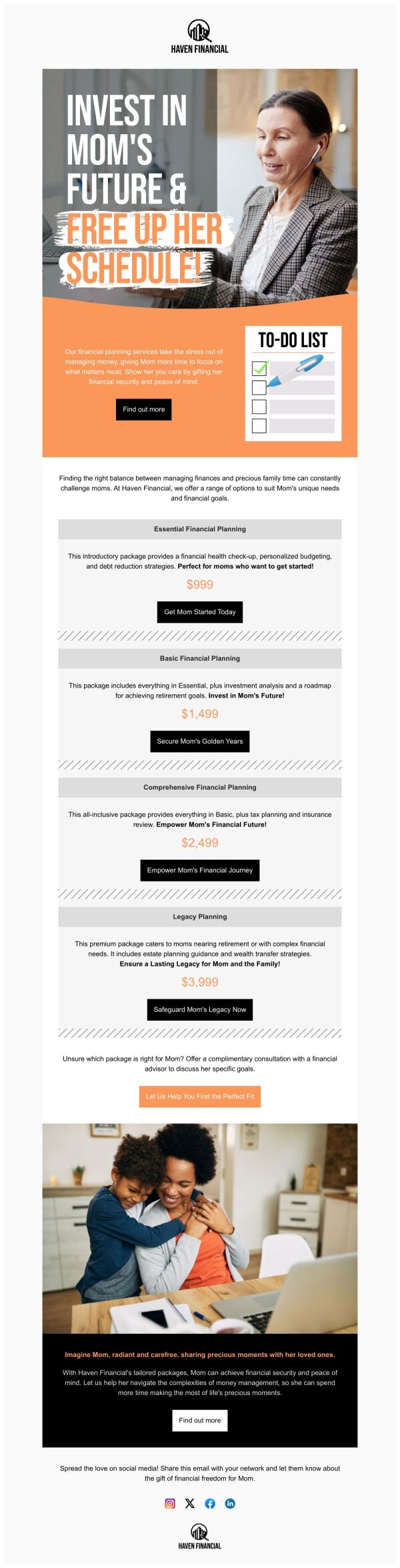 Price List Email Template 'Financial Future' for Mother's Day ...
