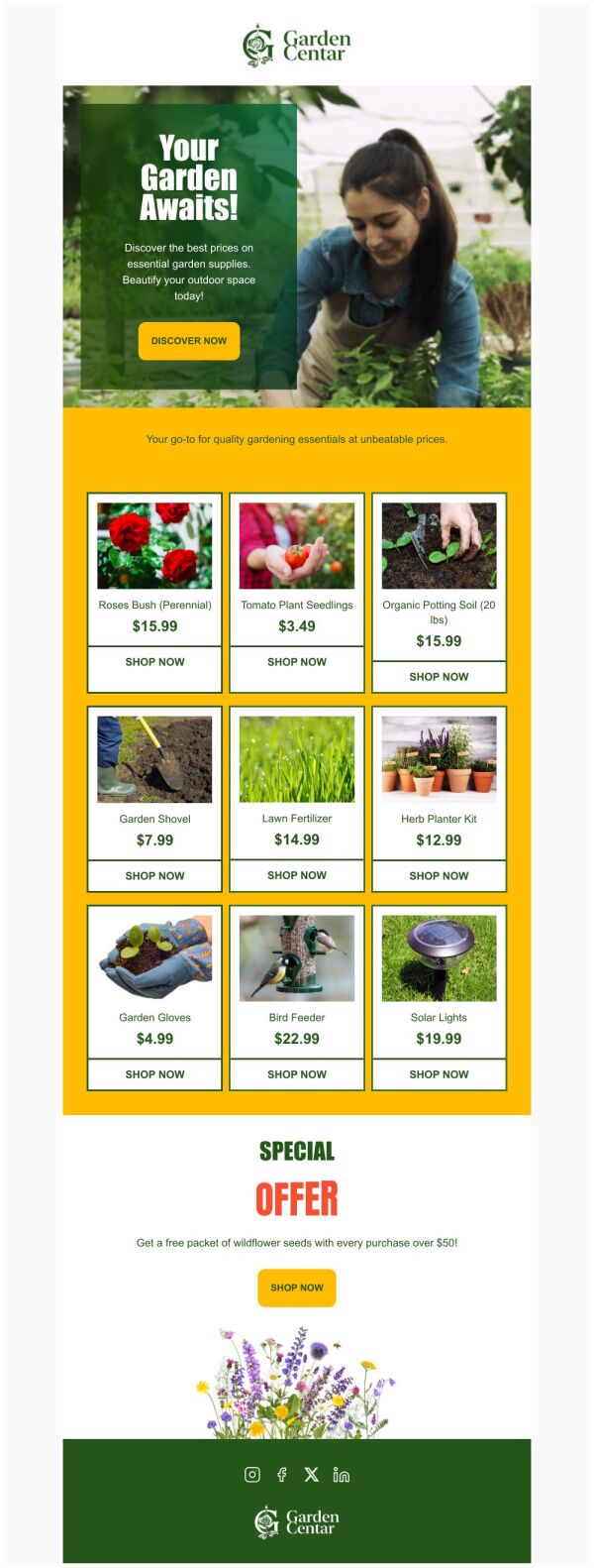 Price List Email Template 'Garden Centar' for Retail | PosterMyWall