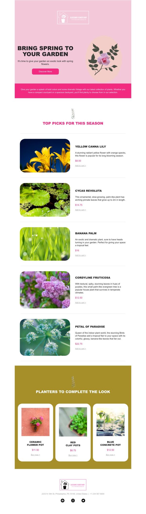 Price List Email Template 'Gardening Variety' for Small Business ...