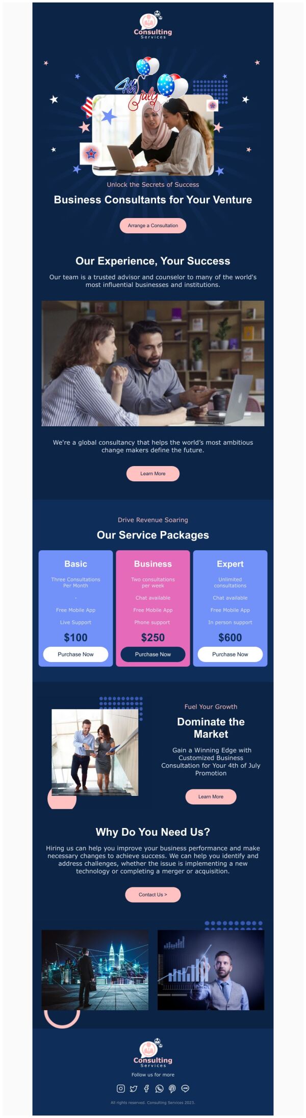 Price List Email Template 'Global Consultancy' for 4th of July ...