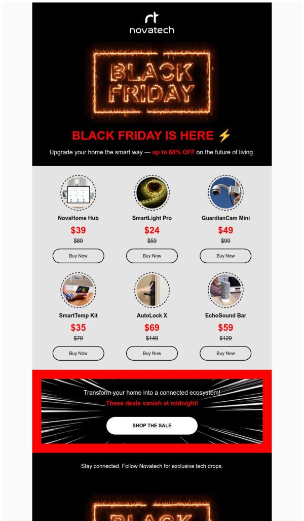 Price List Email Template 'Home Upgrade' for Black Friday | PosterMyWall