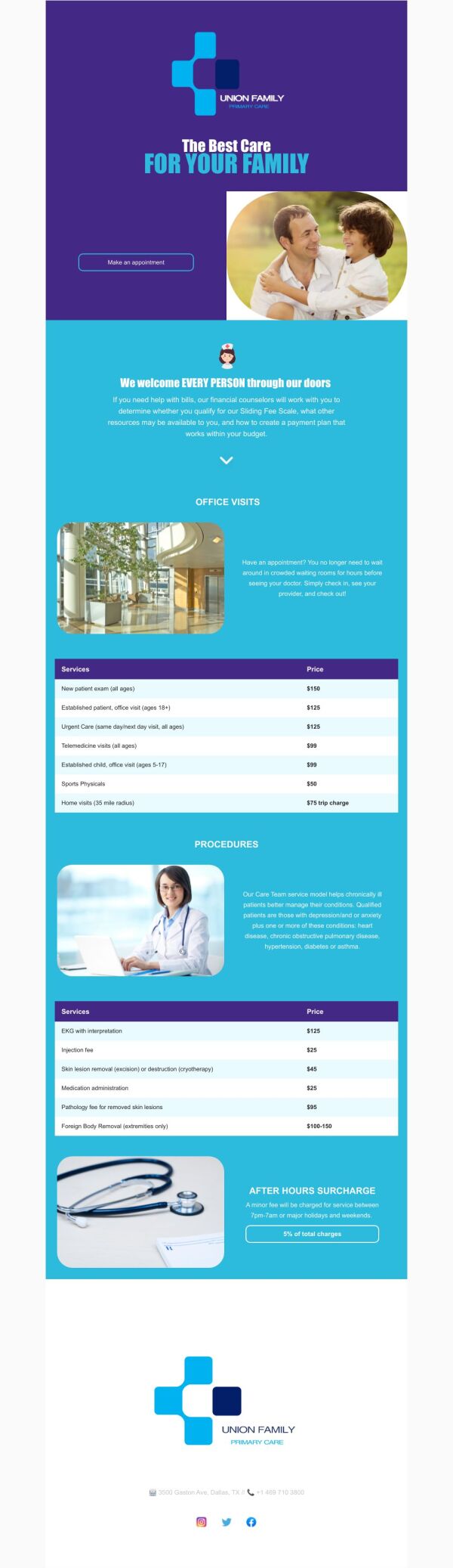 Price List Email Template 'Primary Care For Family' for Doctors ...