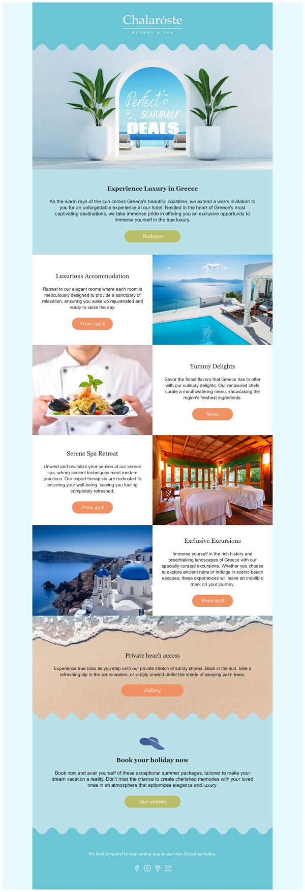 Price List Email Template 'Resort and Spa' for Summer | PosterMyWall