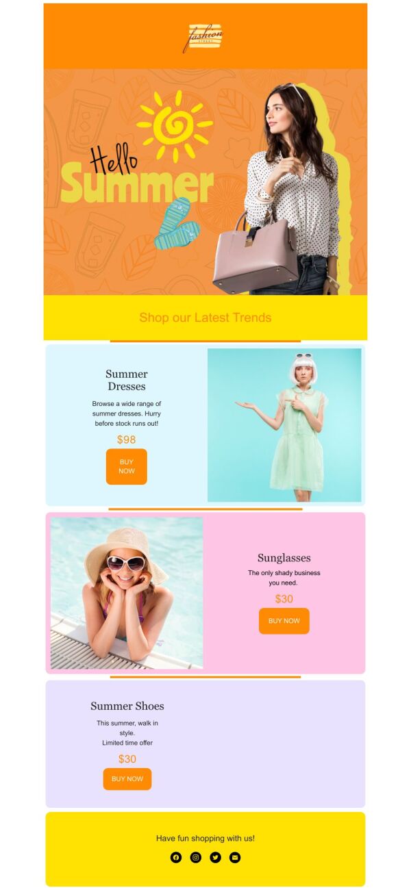 Price List Email Template 'Retail Store' for Summer | PosterMyWall