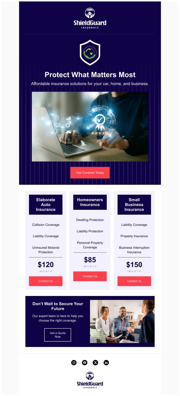 Price List Email Template 'ShieldGuard' for Corporate | PosterMyWall