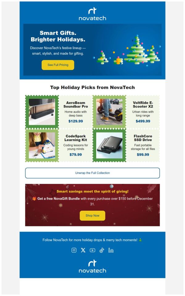 Price List Email Template 'Smart Gifts' for Christmas | PosterMyWall