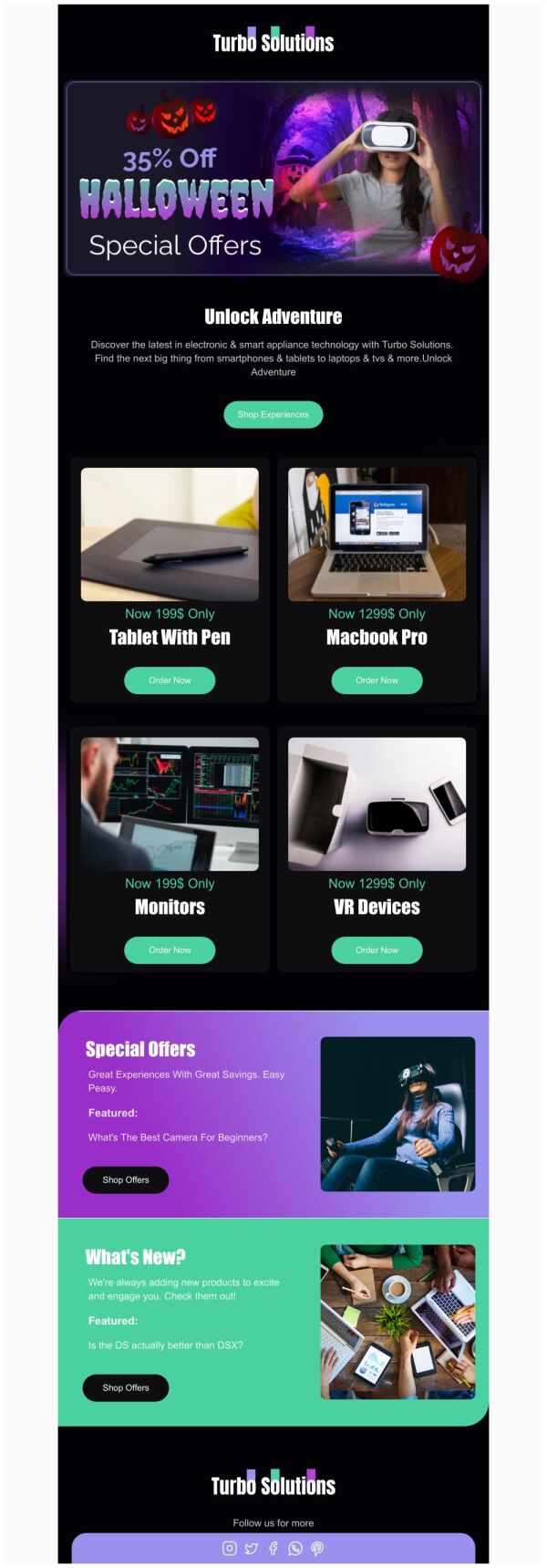 Price List Email Template 'Tech Products' for Halloween | PosterMyWall