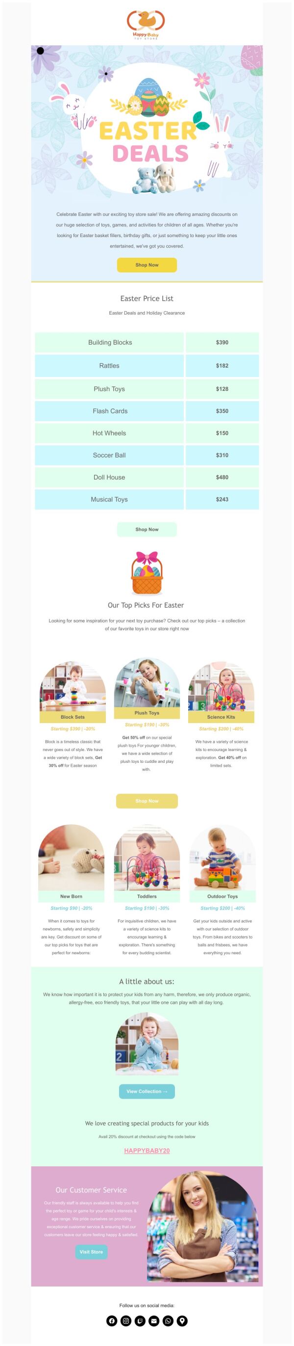 Price List Email Template 'Toy Store' for Easter | PosterMyWall