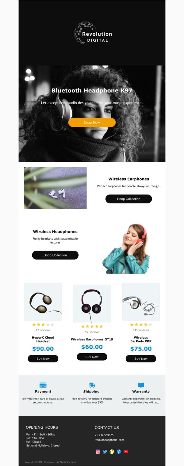 Pricelist Email Template 'Audio Devices Collection' for Tech | PosterMyWall