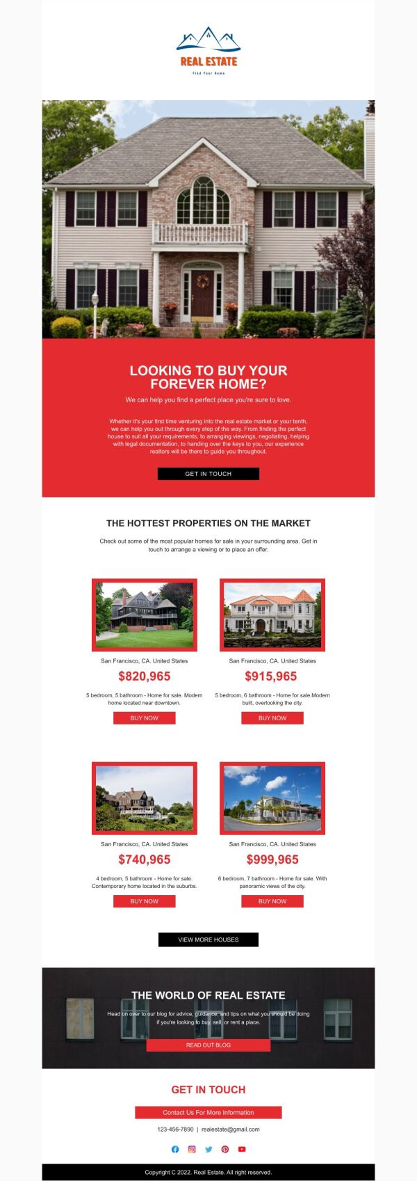 Pricelist Email Template 'Buy Your Forever Home' for Realtors ...