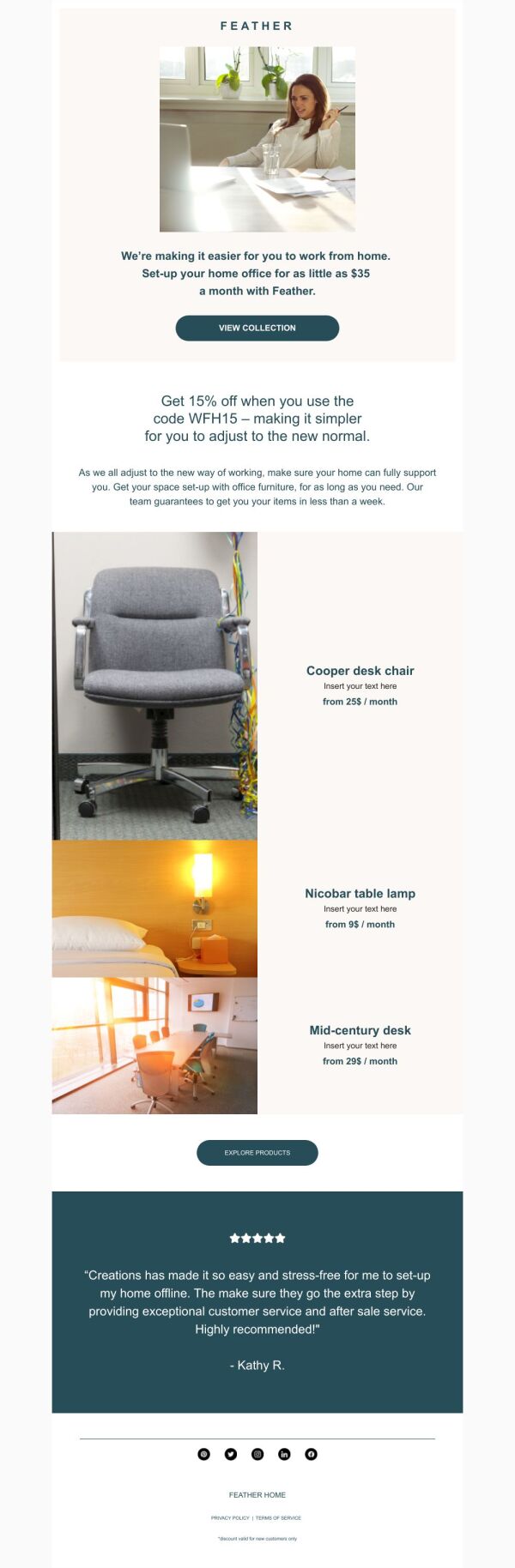 Pricelist Email Template 'Office Furniture' for Retail | PosterMyWall