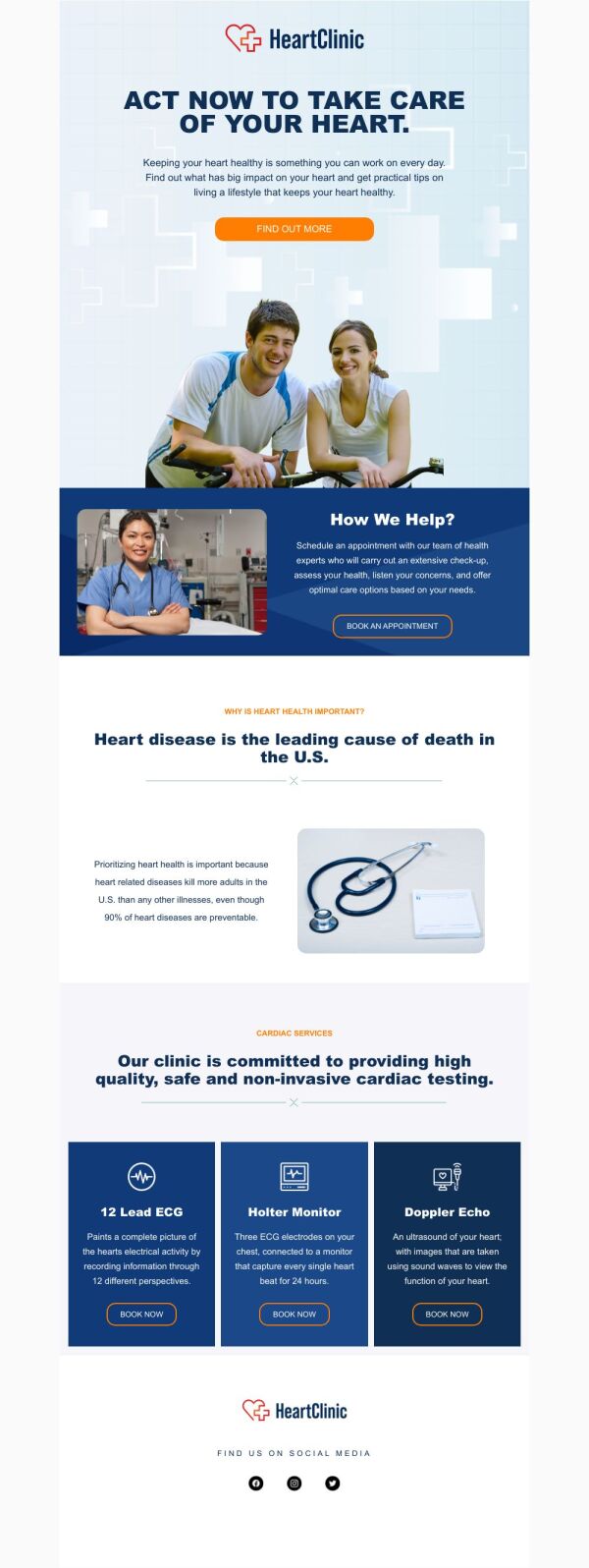 Product Promotion Email Template 'Book a Cardiac Appointment' for ...