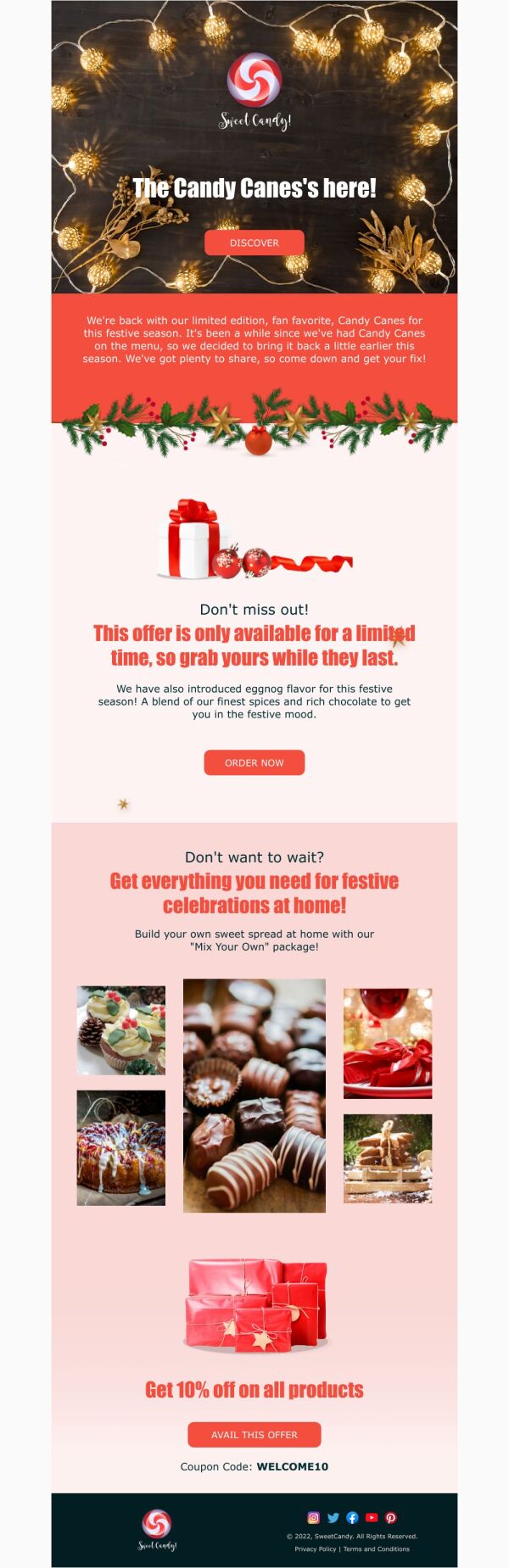 Product Promotion Email Template 'Candy Canes' for Christmas | PosterMyWall