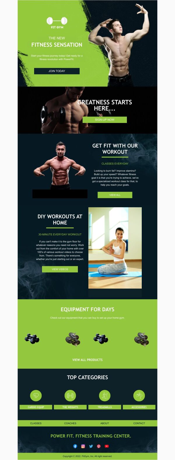 Product Promotion Email Template 'DIY Workouts' for Gym | PosterMyWall