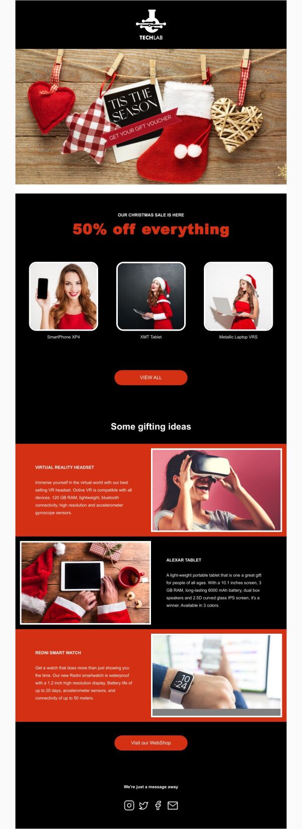 Product Promotion Email Template 'Gadget Gifts' for Christmas ...