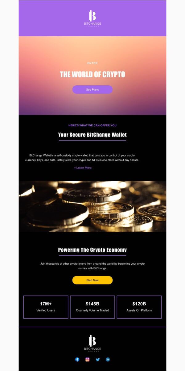 Product Promotion Email Template 'Secure Crypto Wallet' for Corporate | PosterMyWall