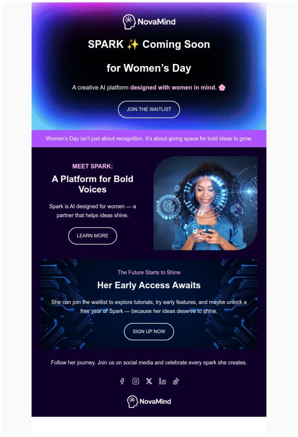 Product Showcase Email Template 'Bold Voices' for Women's Day ...