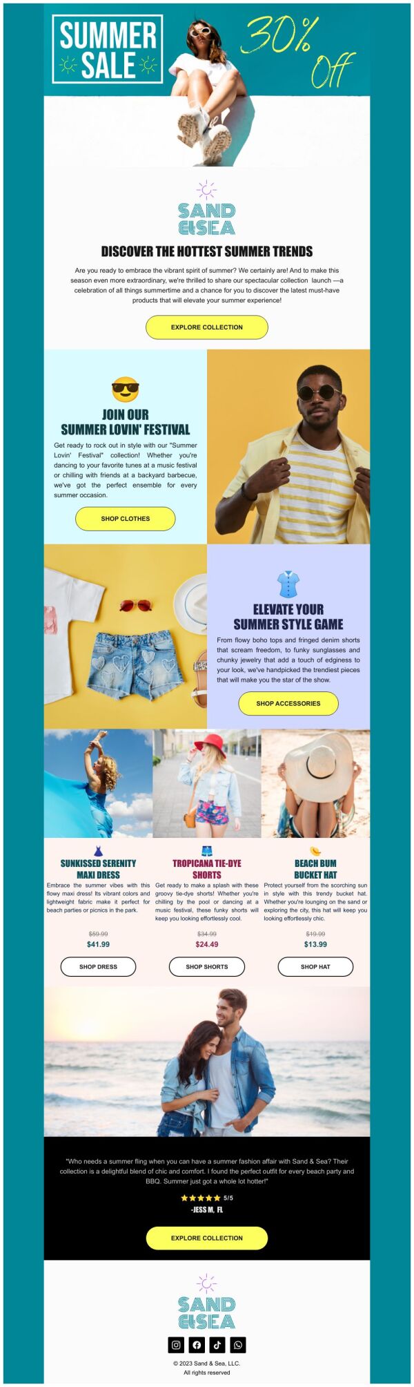 Product Showcase Email Template 'Clothing Store' for Summer | PosterMyWall
